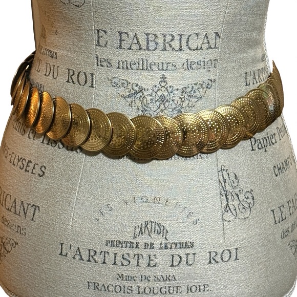 Accessories | Y2k 9s Gold Tone Stretchy Medallion Coin Belt With ...